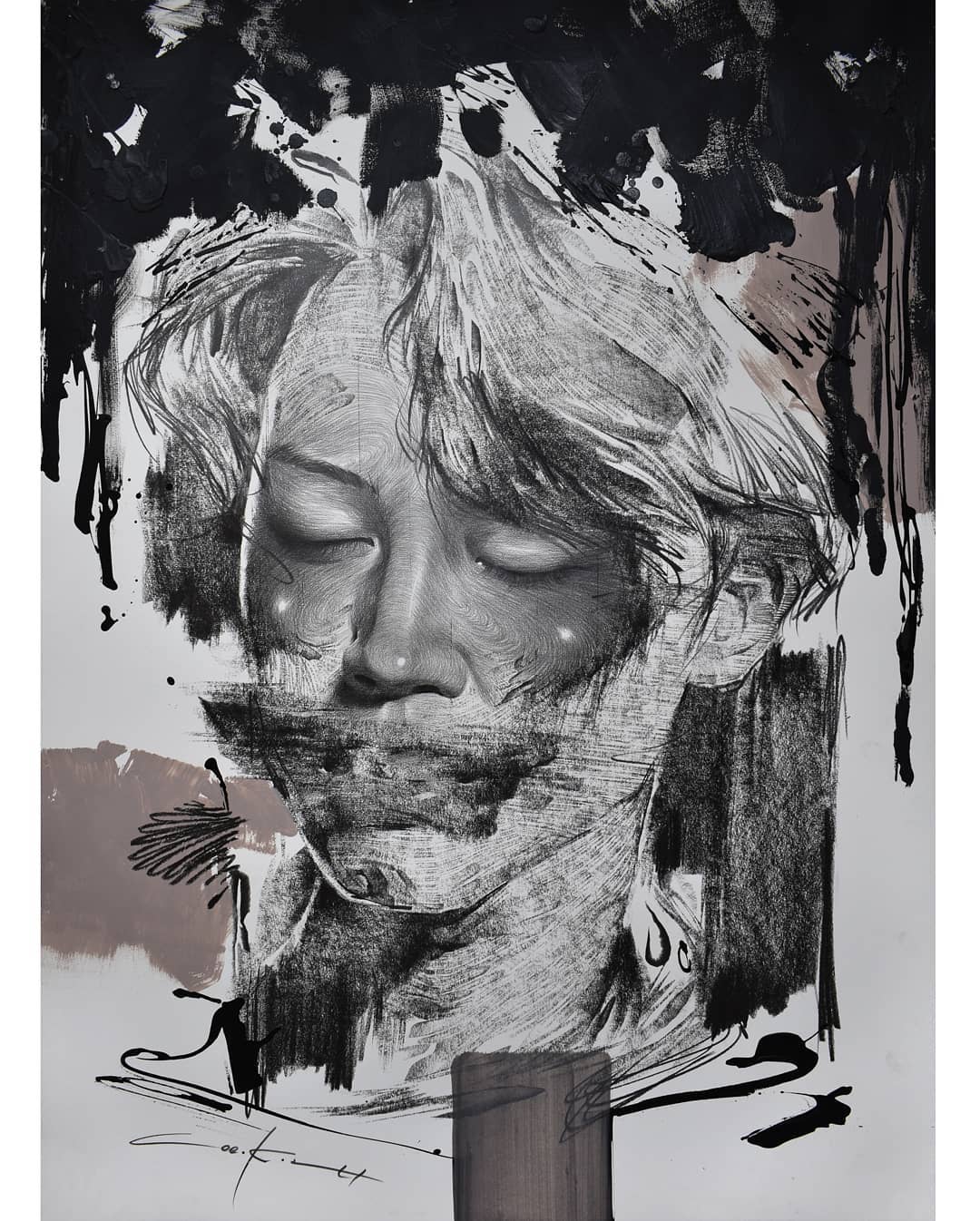 O artista Lee.K retorna para fazer uma obra de arte com o belo rosto de Jimin do BTS | KpopLat